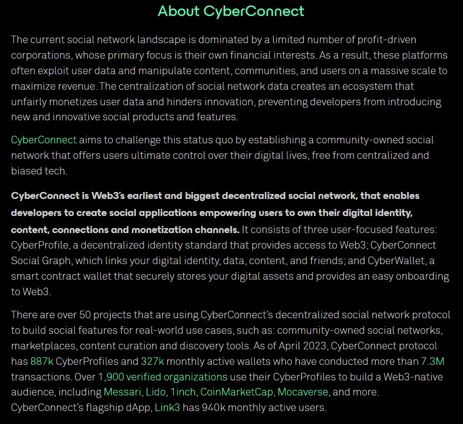 CyberConnect: Chi tiết dự án CyberConnect và cyberconnect token